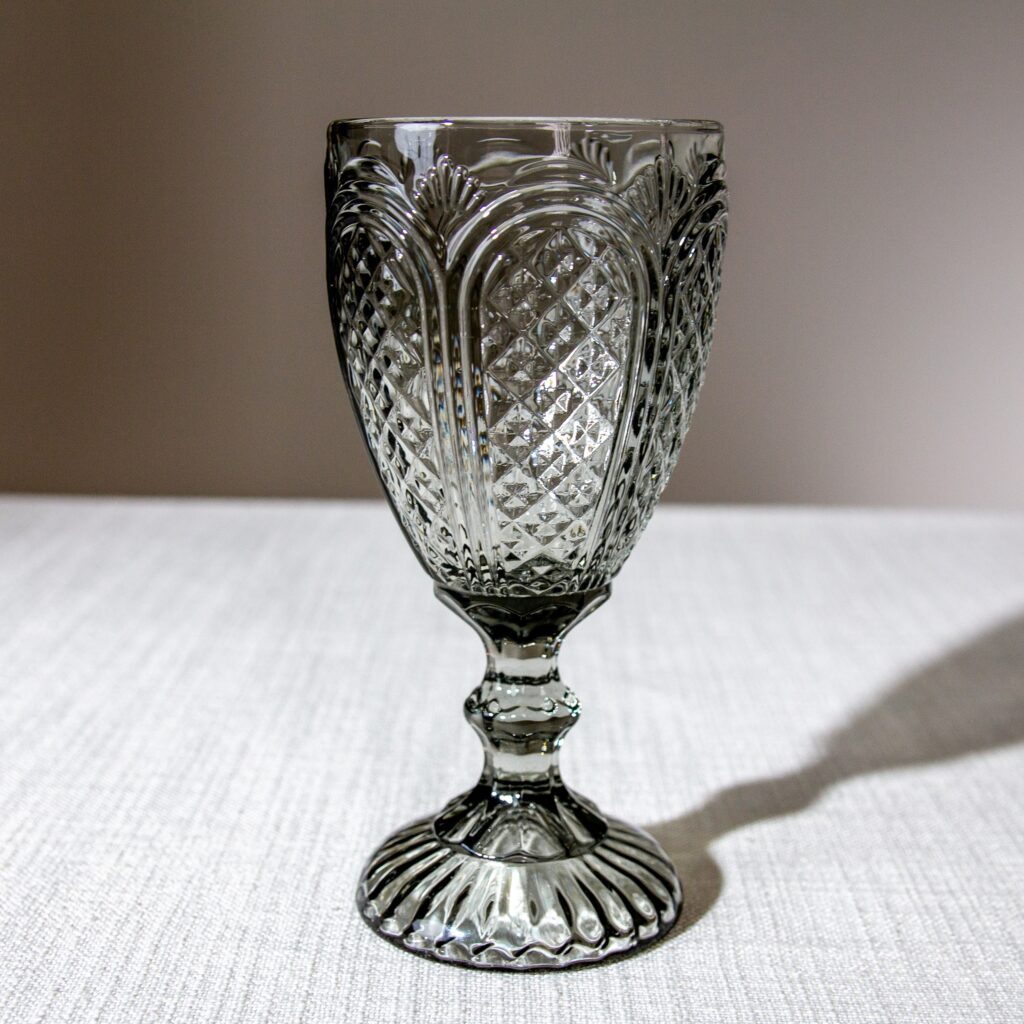 Glass Water Goblet Camilla Smoke | 11 Oz | Diamond Event